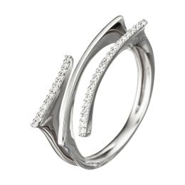Jobo Damen Diamantring, 52, SI = kleine Einschl&uuml;sse, Diamanten Wei&szlig;gold 585, wei&szlig;, Diamanten, Wei&szlig;gold 585, Fingerringe, 585 Wei&szlig;gold mit 33 Diamanten