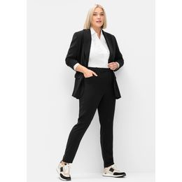 sheego Damen Webhose, schwarz, Gr. 58, unifarben, 100% Polyester, Hosen