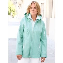 Casual Looks Damen Softshelljacke, gr&uuml;n, Gr. 50, unifarben, 94% Polyester, 6% Elasthan, Jacken