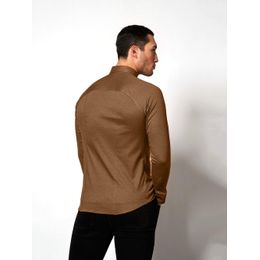 Langarmhemd DESOTO "Jerseyhemd Casual Kent", Herren, Gr. L, N-Gr, beige (sandstone piqu&eacute;), Jersey, Obermaterial: 100% Baumwolle, slim fit normal, Rundhals, Raglan&auml;rmel,&Auml;rmel mit &Auml;rmelschlitz 1-Knopf-Manschette mit Schlitz, Hemden