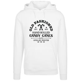 F4NT4STIC Damen Kapuzenpullover "Cany Canes Retro Christmas Sign", wei&szlig;, Gr. XL, Obermaterial: 65% Baumwolle, 35% Polyester, Pullover, Premium