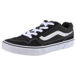 Vans Kinder Sneaker "CALDRONE", Gr. 37, schwarz, Leder, Schuhe, mit kontrastfarbenem Logobadge an der Ferse