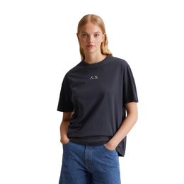 Marc O'Polo Damen T-Shirt "aus Organic Cotton", blau, Basic, Gr. S, MARC O'POLO DENIM, unifarben, Obermaterial: 100% Baumwolle, Shirts