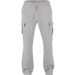 Cargohose Urban Classics "Urban Classics Herren Heavy Straight Leg Cargo Sweatpants", Herren, Gr. 5XL, US-Gr&ouml;&szlig;en, grau, 80% Baumwolle, 20% Polyester, unifarben, loose fit, Hosen Cargohose