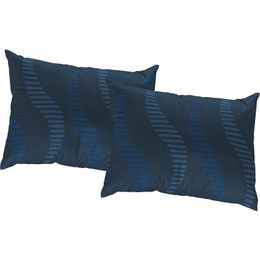 Dekokissen WIRTH, B:50cm L:50cm, blau, Baumwolle, Polyester, Dekokissen_Sitzkissen_Kissenh&uuml;llen, "LUPARA", Kissenh&uuml;lle ohne F&uuml;llung, 2 St&uuml;ck