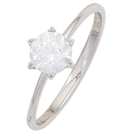 Jobo Damen Goldring, 56, Wei&szlig;gold 333, wei&szlig;, Wei&szlig;gold 333, Fingerringe, 333 Wei&szlig;gold mit Zirkonia