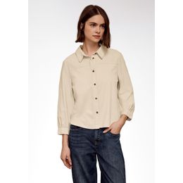 Damen Hemdbluse, beige, Gr. 46, STREET ONE STUDIO, unifarben, Web, 100% Baumwolle, Blusen, aus reiner Baumwolle