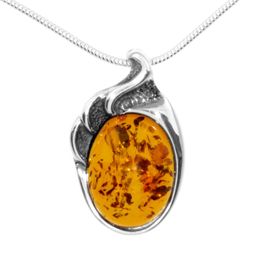 OSTSEE-SCHMUCK Damen Kette mit Anh&auml;nger "- Gleiter-Marlen - Silber 925/000 - Bernstein", 50, Silber 925 (Sterlingsilber), silber, Silber 925
