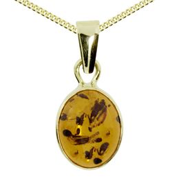 OSTSEE-SCHMUCK Damen Kette und Anh&auml;nger Set "- Classic 10x8 - Gold 333/000 - Bernstein", 45, gold, Gelbgold 333, Schmuck_Sets