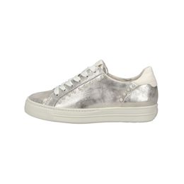 Paul Green Damen Plateausneaker "Paul Green Sneaker Glattleder", Gr. 40, silber, Glattleder, Schuhe