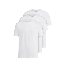 OLYMP Herren T-Shirt, wei&szlig;, Basic, Gr. L, unifarben, Single Jersey, Obermaterial: 100% Baumwolle, Shirts, Rundhalsausschnitt, modern fit, reine