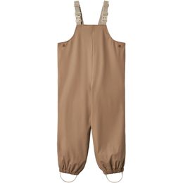 Wheat M&auml;dchen Regenhose "Rainwear Charlo Overall", braun, Gr. 116, unifarben, Web, Obermaterial: 100% Polyester, Hosen, wasserdicht