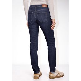 Damen Comfort-fit-Jeansdunkelblau washed, Gr. 28, STREET ONE STUDIO, unifarben, Jeans, 82% Baumwolle, 15% Polyester, 3% Elasthan, Jeans, Middle Waist
