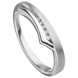 Jobo Damen Fingerring "Ring mit 5 Diamanten", 52, SI = kleine Einschl&uuml;sse, Diamanten Wei&szlig;gold 585, wei&szlig;, Diamanten, Wei&szlig;gold 585, Fingerringe, 585