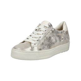 Paul Green Damen Plateausneaker "Paul Green Sneaker Glattleder", Gr. 42, silber, Glattleder, Schuhe