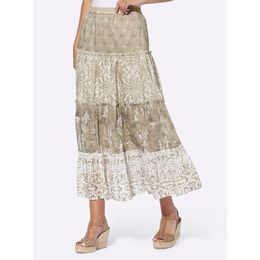 Heine Damen Schlupfrock, braun, Gr. 40, bedruckt, gemustert, mehrfarbig, 100% Baumwolle, R&ouml;cke