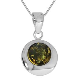 OSTSEE-SCHMUCK Damen Kette mit Anh&auml;nger "- Alina 12 mm - Silber 925/000 - Bernstein", 50, Silber 925 (Sterlingsilber), silber, Silber 925
