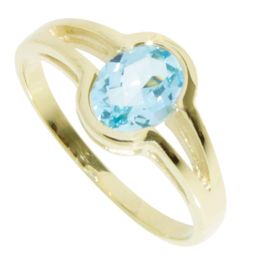 OSTSEE-SCHMUCK Damen Fingerring "- Kristen - Gold 333/000 - Blautopas", 54, gold, Fingerringe