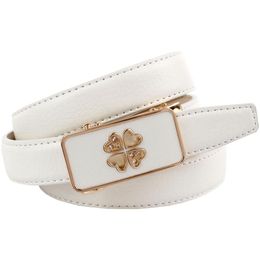 Anthoni Crown Damen Lederg&uuml;rtel, wei&szlig;, Gr. 95, unifarben, Leder, G&uuml;rtel, Automatik G&uuml;rtel in wei&szlig; mit teilbezogener Schlie&szlig;e