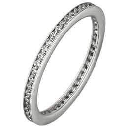 Jobo Damen Fingerring, 58, Silber 925 (Sterlingsilber), silber, Silber 925 (Sterlingsilber), Fingerringe, 925 Silber mit Zirkonia rundum