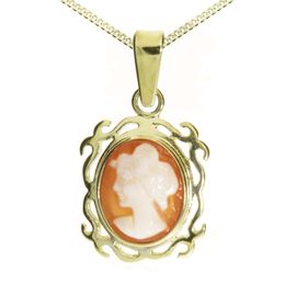 OSTSEE-SCHMUCK Damen Kette und Anh&auml;nger Set "- Konstanze - Gold 333/000 - Gemme", 45, gold, Gelbgold 333, Schmuck_Sets