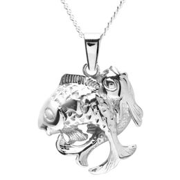OSTSEE-SCHMUCK Damen Kette mit Anh&auml;nger "- Tierkreiszeichen Fische - Silber 925/000 -", 45, Silber 925 (Sterlingsilber), silber, Silber 925