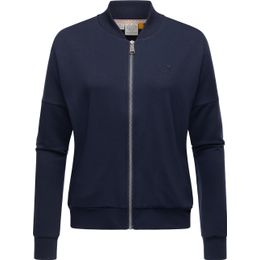Ragwear Damen Sweatjacke "Doron", blau, Gr. 4XL, Material: 67% Polyester, 28% Viskose, 5% Elasthan, Sweatjacken, sportliche Damen Freizeitjacke