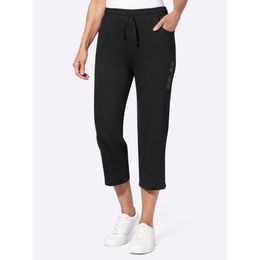 Damen Schlupfhose, schwarz, Gr. 38, unifarben, 100% Baumwolle, Hosen