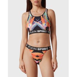 Plein Sport Damen Triangel-Bikini "Flowers", schwarz, Gr. S, Obermaterial: 85% Polyester, 15% Elasthan. Futter: 90% Polyamid, 10% Elasthan,