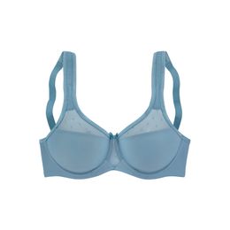 Nuance Damen Minimizer-BH, Gr. 100, blau, Microtouch, Obermaterial: 71% Polyamid, 29% Elasthan, BHs, mit B&uuml;gel und wattierten Tr&auml;gern