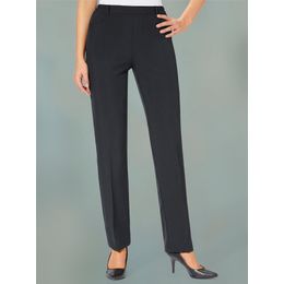 Classic Basics Damen B&uuml;gelfaltenhose, schwarz, Gr. 28, unifarben, 100% Polyester, Hosen