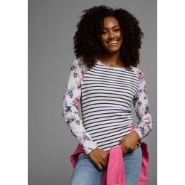 Kangaroos Damen Langarmshirt, bunt, Gr. 32, bedruckt, gebl&uuml;mt, geringelt, gestreift, Rippware, Obermaterial: 100% Baumwolle, Shirts, Langarm, sehr