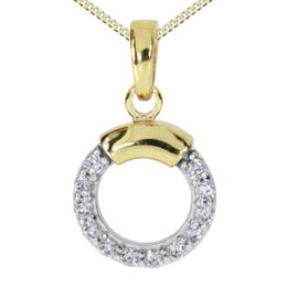 OSTSEE-SCHMUCK Damen Kette und Anh&auml;nger Set "- Meva - Gold 333/000 - Zirkonia", 45, gold, Gelbgold 333, Schmuck_Sets