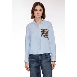 Damen Langarmbluse, blau, Gr. 46, STREET ONE STUDIO, unifarben, Stoff, 100% Viskose, Blusen, aus softer Viskose