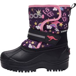 Kangaroos Damen Winterstiefel "K-Shell II", Gr. 31, blau, Synthetik, Textil, Schuhe, Snowboots, Winterboots, Winterschuhe, mit Klettverschluss