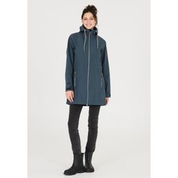 WEATHER REPORT Damen Softshelljacke "Lilan", blau, Gr. 38, unifarben, 96% Polyester, 4% Elasthan, Jacken, mit langem Schnitt und wasserdichter