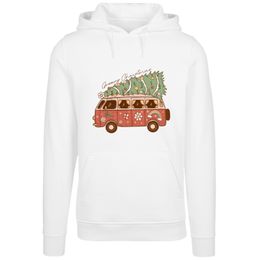 F4NT4STIC Damen Kapuzenpullover "Groovy Christmas Camper Van", wei&szlig;, Gr. L, Obermaterial: 65% Baumwolle, 35% Polyester, Pullover, Premium Qualit&auml;t
