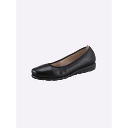 Classic Basics Damen Ballerina, Gr. 36, schwarz, Glattleder, Basic, Schuhe