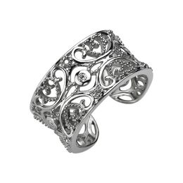 Jobo Damen Fingerring, 50, Silber 925 (Sterlingsilber), silber, Silber 925 (Sterlingsilber), Fingerringe, offen 925 Silber mit 3 Zirkonia