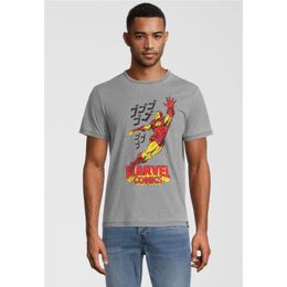 Recovered Herren T-Shirt "Marvel Comics Iron Man Japan", grau, Gr. M, bedruckt, 100% Baumwolle, Shirts, mit angesagtem Iron Man Japan-Aufdruck