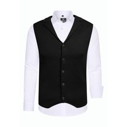 Rusty Neal Herren Langarmhemd, wei&szlig;, Gr. L, mehrfarbig, 60% Baumwolle, 37% Polyester, 3% Elasthan, Hemden, inklusive Langarmhemd und Weste