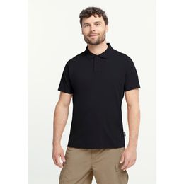 Poloshirt Jack Wolfskin "TRAVEL POLO M", Herren, Gr. M (50), schwarz, Obermaterial: 100% POLYESTER, Shirts