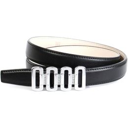 Anthoni Crown Damen Lederg&uuml;rtel, schwarz, Gr. 85, unifarben, Leder, G&uuml;rtel, mit Glaskristallen besetzter Schlie&szlig;e