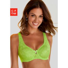 Damen Minimizer-BH, NUANCE BY LASCANA, Gr. 75, gr&uuml;n, Microtouch, Obermaterial: 50% Polyamid, 35% Polyester, 15% Elasthan, BHs, mit feiner, floraler