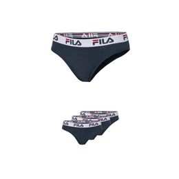Fila Damen Brasilslip "WOMAN BRAZILIAN SLIP", Gr. M, blau, Obermaterial: 95% Baumwolle, 5% Elasthan, unifarben, Unterhosen, mit elastischem Logobund