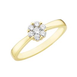 Smart Jewel Damen Fingerring "Bl&uuml;te, Zirkonia Steine, Silber 925", 60, Silber 925 (Sterlingsilber), gold, Silber 925 (Sterlingsilber), Fingerringe