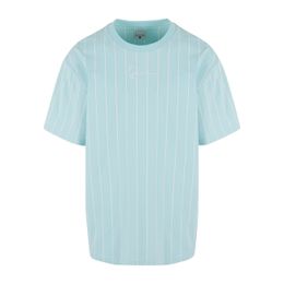 T-Shirt Karl Kani "Karl Kani Karl Kani Small Signature Essential Pinstripe Tee", Damen, Gr. XS, lightblau, 100% Baumwolle, gestreift, normal, Rundhals, Shirts T-Shirt