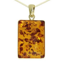OSTSEE-SCHMUCK Damen Kette und Anh&auml;nger Set "- Classic 22x15 - Gold 333/000 - Bernstein", 45, gold, Gelbgold 333, Schmuck_Sets