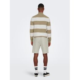 Only & Sons ONLY & SONS Herren Shorts "ONSLINUS 0007 COT LIN SHORTS NOOS", beige, Gr. XXL, unifarben, Web, Obermaterial: 75% Baumwolle, 25% Leinen, Hosen