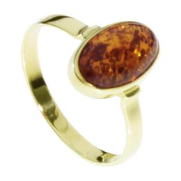 OSTSEE-SCHMUCK Damen Fingerring "- Classic 11 x 7 mm - Gold 333/000 - Bernstein", 52, gold, Fingerringe